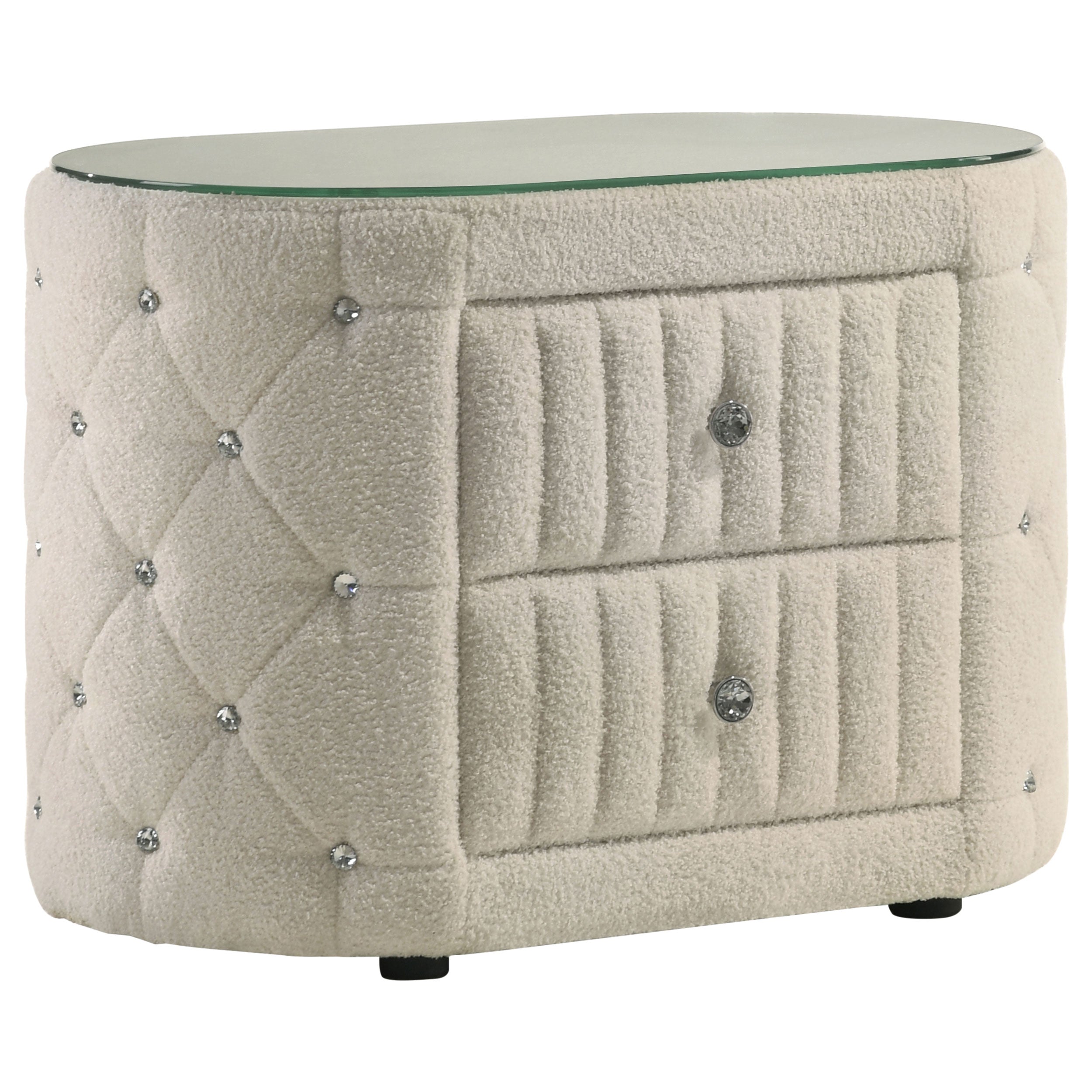Sonya 2-drawer Upholstered Nightstand Bedside Table Ivory – New Age Chicago Furniture Co.