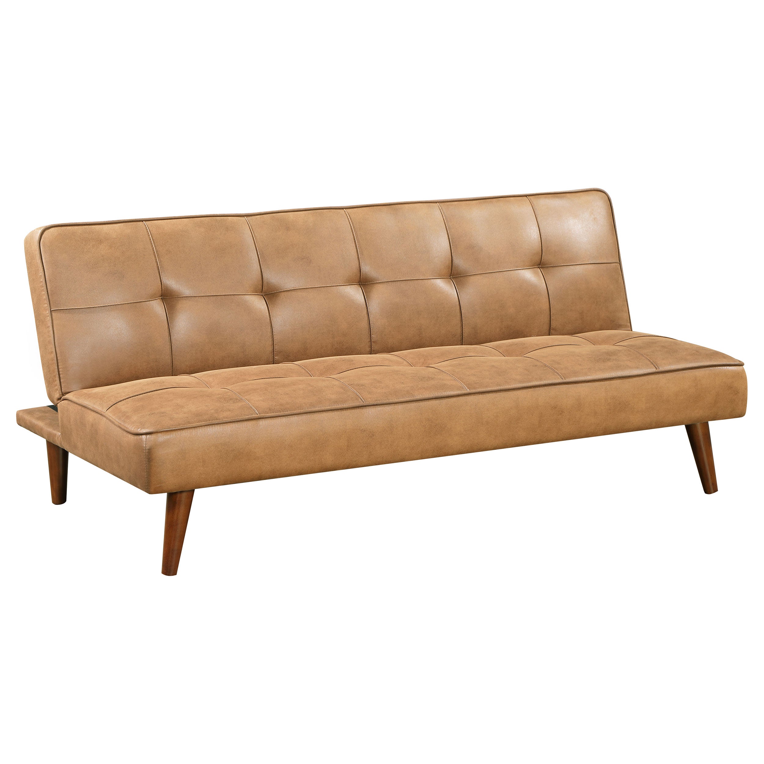 Jenson Upholstered Tufted Convertible Sofa Bed Saddle Brown – New Age ...